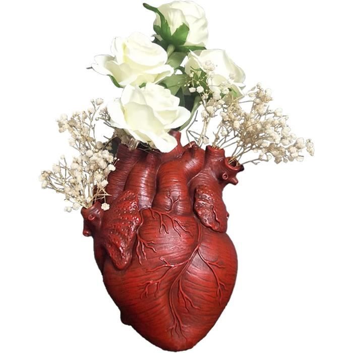 Vase En Forme De Coeur Anatomique,Vase Blanc,Résin Pots,Ornement De ...