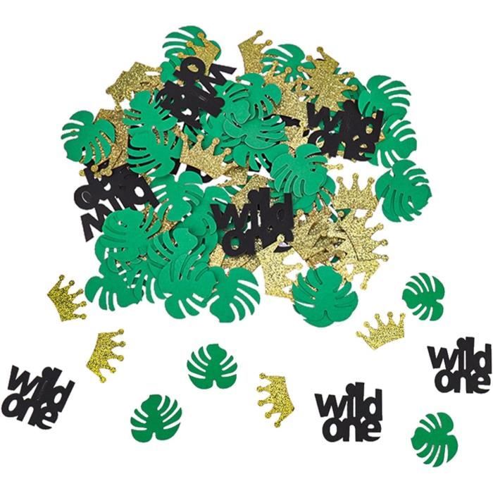 Goldrock Lot De 100 Confettis Wild One - Décoration De Table - Vert ...