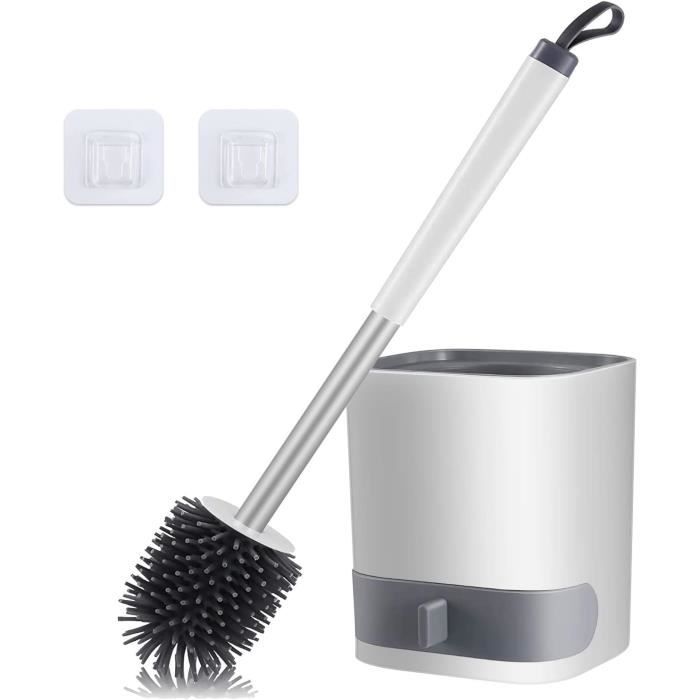 Brosse Wc Silicone Plate- Brosse Toilette Et Supports, Anti-Goutte, Antibactérienne, Balayette ...