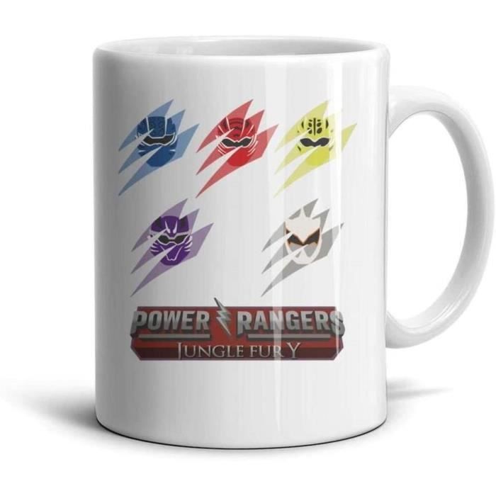 Mug Power Rangers - Tasse en céramique avec poignée incurvée - Blanc ...