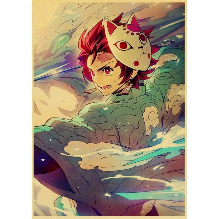 DKJ-10662 Affiche vintage mural démon Slayer anime Poster Kraft Kimetsu ...