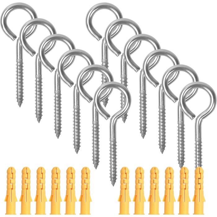 12 Pcs M6*80Mm Crochets À Oeil Vis Avec Tubes D'Expansion, Crochets ...