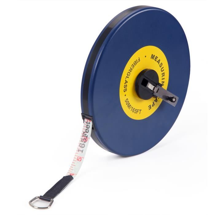 Mètre ruban de mesure 50m DEUBA - Boîtier 21x21x4cm - Bleu, blanc ...