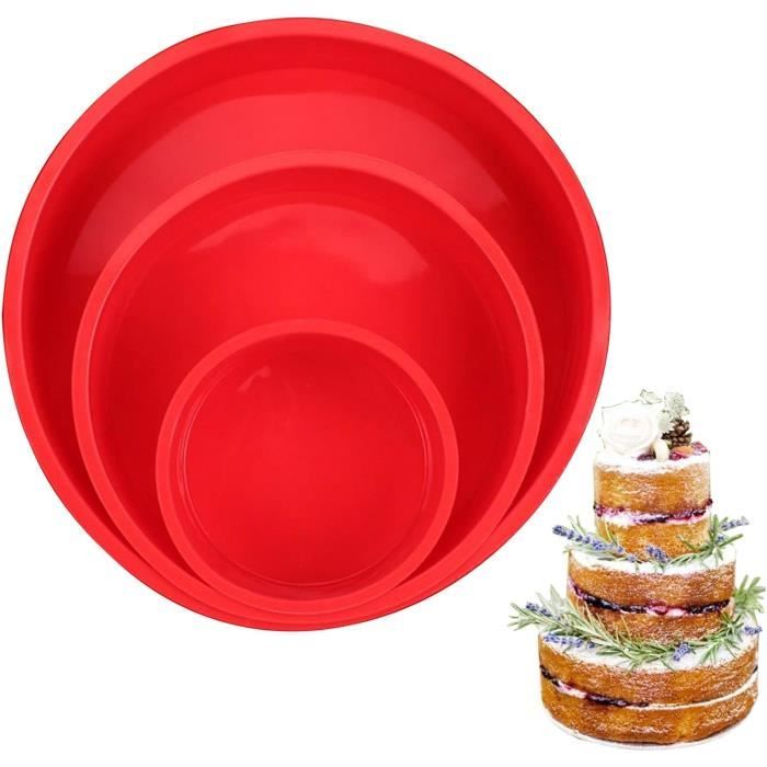 3Pcs Moule Gâteau Rond En Silicone Moule Layer Cake Silicone Moule ...