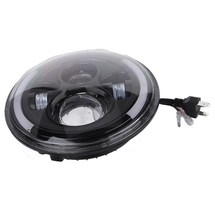 Phare à LED de Moto de 7 Pouces, Lumière Ronde de Halo de Phare de LED ...