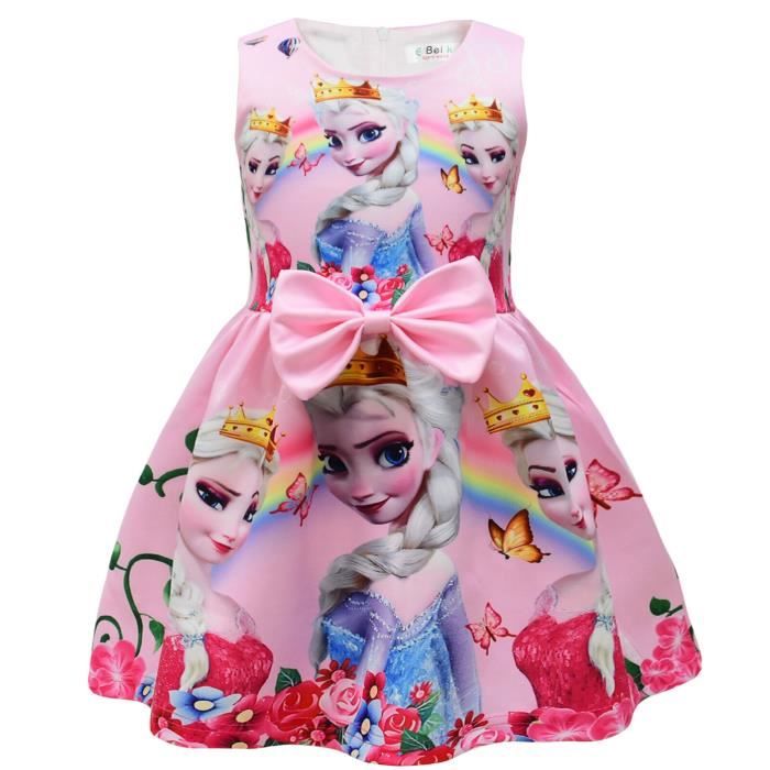 Robe de princesse Elsa Anna pour fille avec nœud papillon - Toutes ...