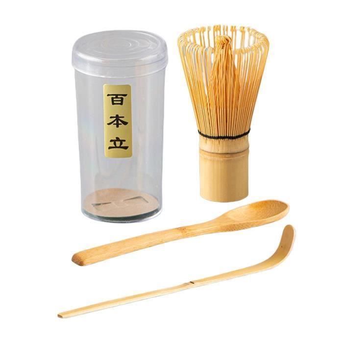 Ensemble traditionnel fouet Chasen + cuillères Chashaku + cuillère à ...