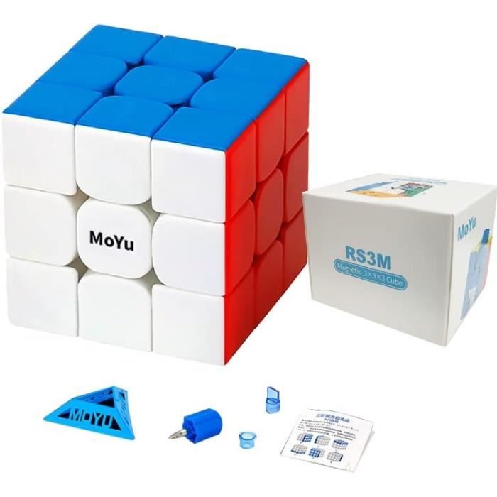 MOYU RS3M Cube de Vitesse Magnétique 3x3 sans Autocollant, Cube Lisse ...