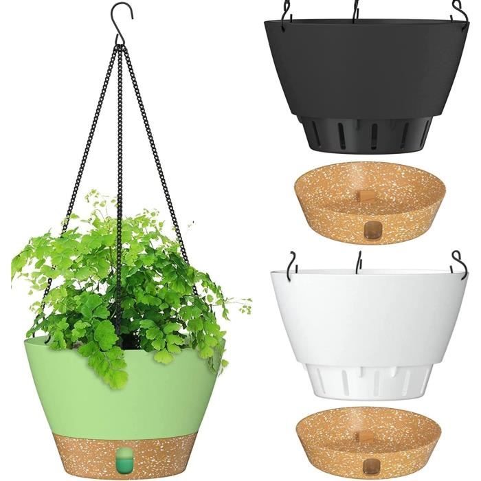 3 Pièces Pot De Fleurs Suspendu En Plastique, 25Cm Pots De Fleurs À ...