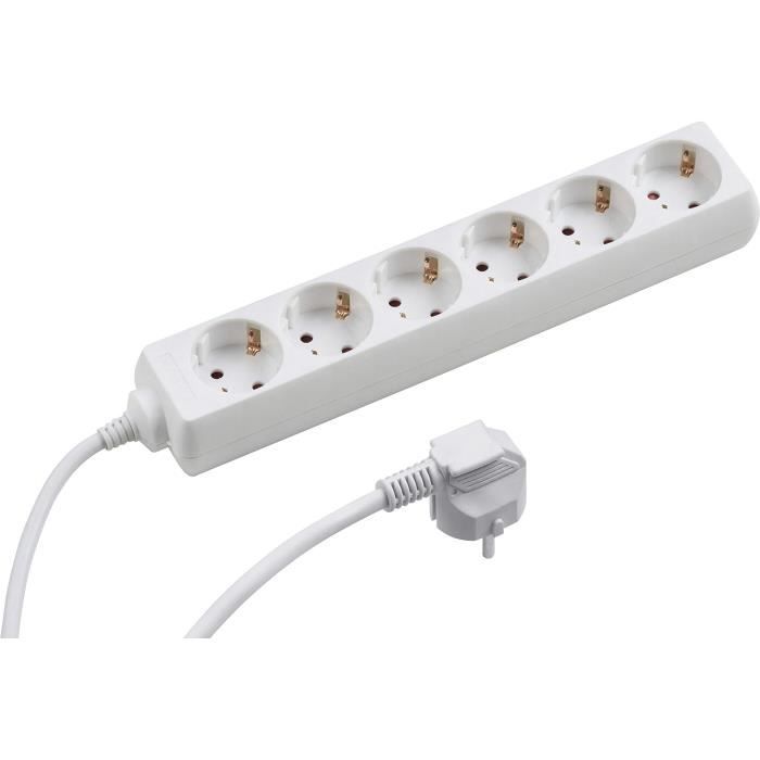 Barre Multiprise À 3 Prises Et Rallonge Avec Prise De Terre De 5 M[C139] - Cdiscount Bricolage