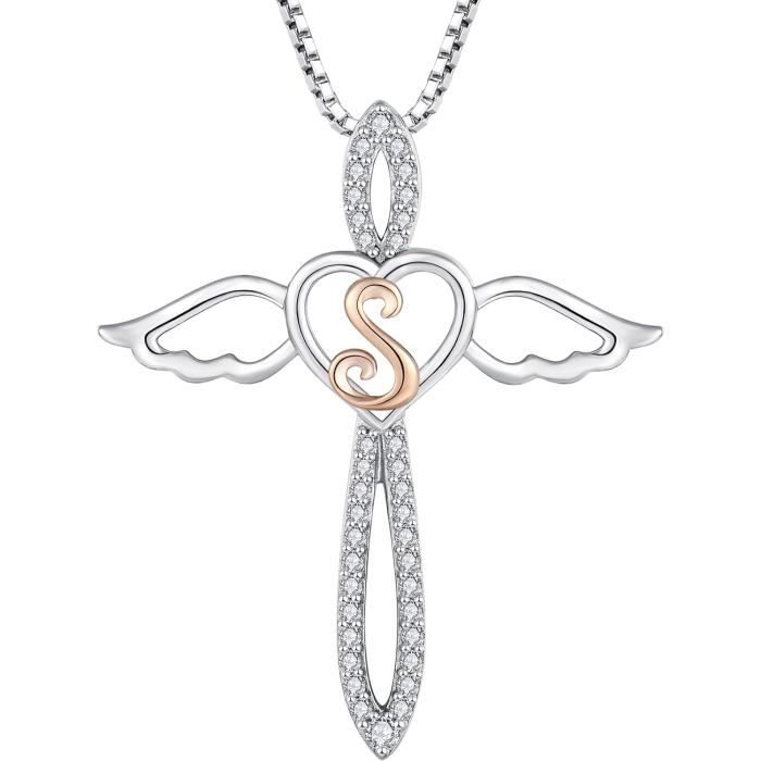 Collier Lettre Initiale Argent Sterling 925 Pendentif Lettre Alphabet ...