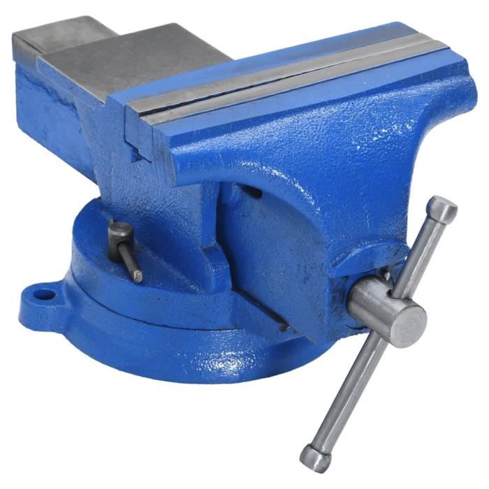 Étau d'établi - V GEBY - 125 mm - Base pivotante 360° - Antirouille ...