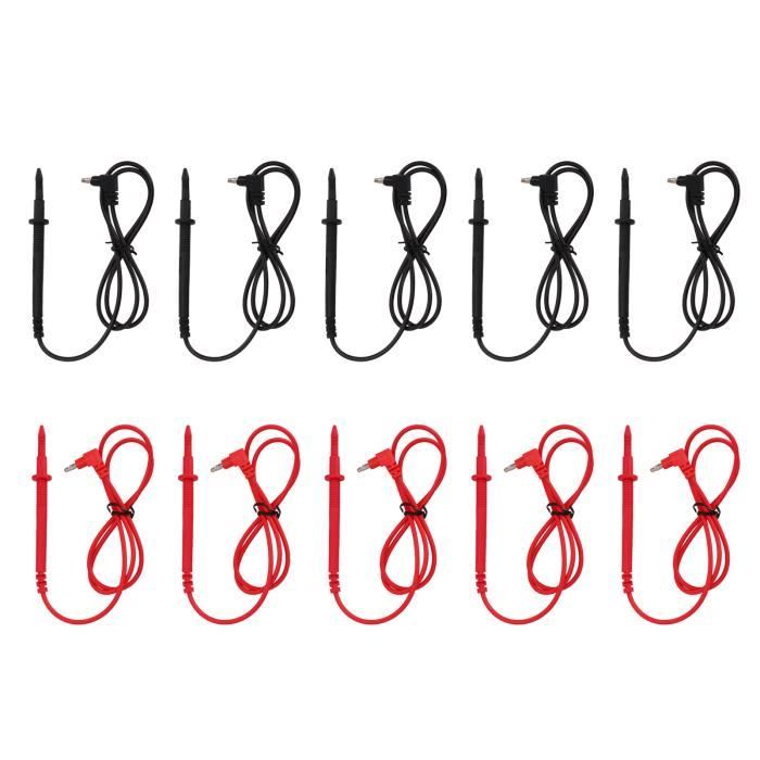 YOSOO - Fils de test multimètre - J.30031 - PVC, Laiton - Rouge, Noir ... YOSOO - Fils de test multimètre - J.30031 - PVC, Laiton - Rouge, Noir ...