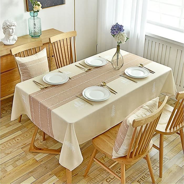 A 130x180cm -Hôtel maison Table à manger moderne rectangulaire lin ...