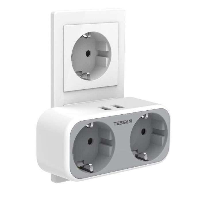 WD04755-MULTIPRISE, extension de prise murale ue. avec 3 prises ca et 3 ...