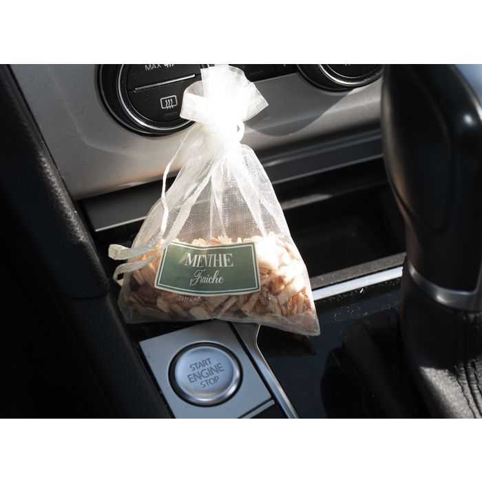 AUTO NATURE sachet copeaux bois. Menthe fraîc - désodorisant voiture ...