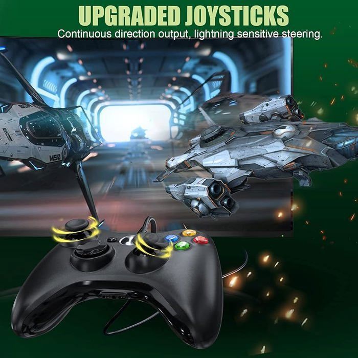 Manette manette de jeu USB pour PC Xbox 360 pour Xbox 360 Slim et PC ...