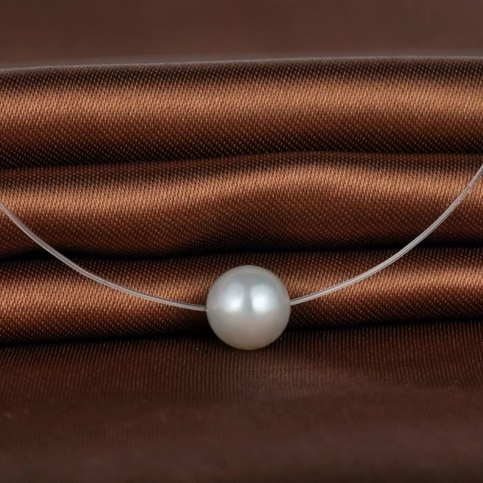 Collier invisible femme collier de la clavicule élégant la perle et le ...