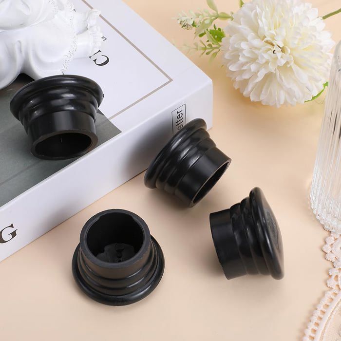 4 Cache-Tringle À Rideau Noir,Embouts De Rideau,Embouts De Rideau En ...