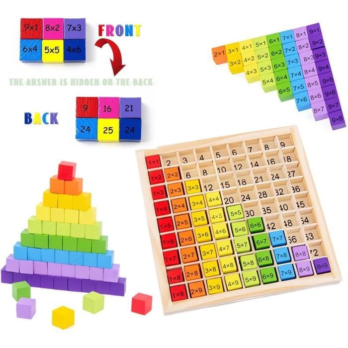 Planche de Multiplication, 1x1 Table de Multiplication en Bois, Table ...