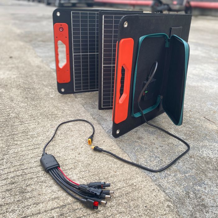 SWAREY 100W Panneau Solaire Pliable Quatre Panneaux avec Adaptateur ...