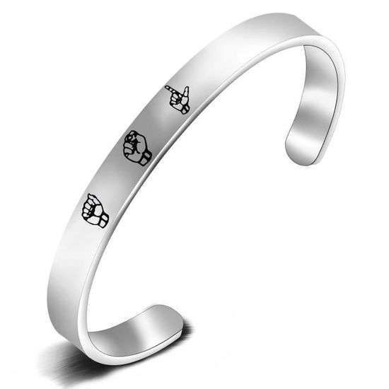 Bracelet TOG4R ASL, jonc manchette en langue des signes ASL, bijoux en ...