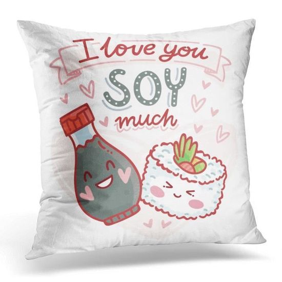 Pun Quibble Love Cute Sushi Soy Sauce Caractères Lettrage Texte I You ...