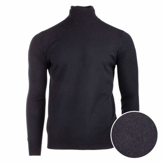 Pull col roule coudiere 30% cachemire 846 Homme REAL CASHMERE Gris ...