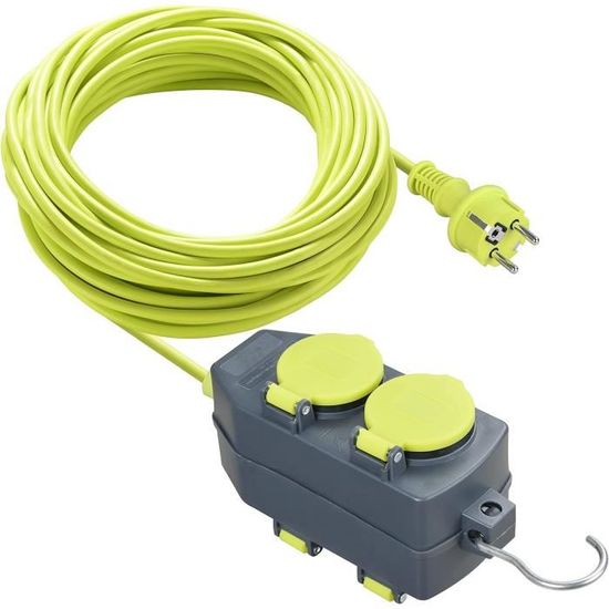 Câble Rallonge Avec 2 Prises 15 M, Rallonge Schuko, Extension ...
