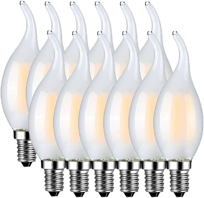 Lot de 12 Ampoules LED Bougie E14 LED 6W quivalent 60W Blanc Chaud 2700K 600LM Ampoule Bougie ...