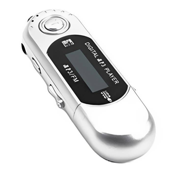 Argent-Lecteur MP3 USB portable, lecteur de musique, son stéréo HiFi ...