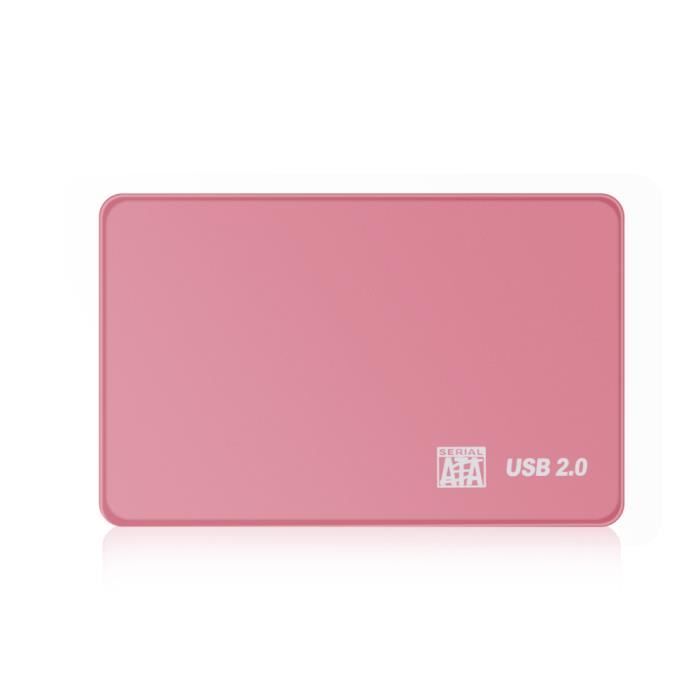 Sata usb2.0 rose - boîtier pour disque dur externe HDD 2.5 pouces, 2.5 ...