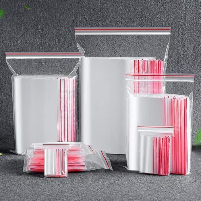 200PCS Sacs Plastique Transparents Refermables, 8x12cm Sachet Zip ...