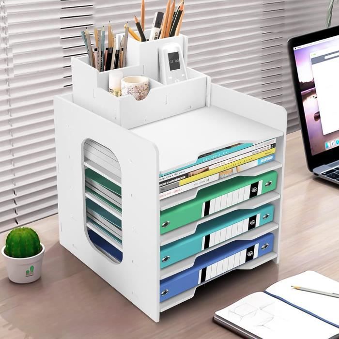 5 Niveaux Organisateur De Bureau En Wpcétagère De Stockage A4 Papiers ...