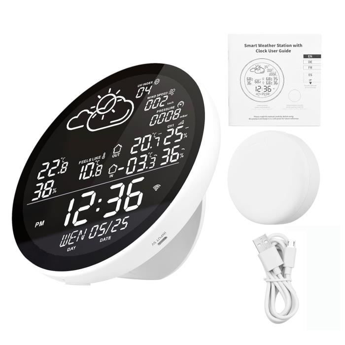 Station Météo Intelligente Tuya Wifi Avec Horloge, Compteur De ...