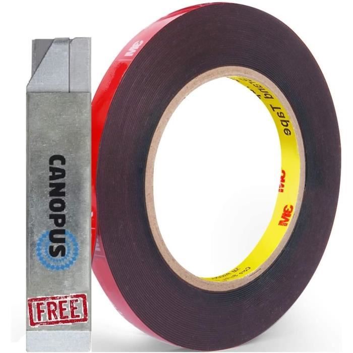 3M Ruban Adhésif Double Face Extra Fort 3M 4218P (6,35Mm X 4,5M) Etanche Ruban Mousse Double ...