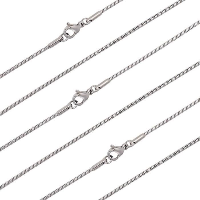 Lot De 10 Chaînes En Acier Inoxydable Chirurgical 316, Chaîne Serpent ...