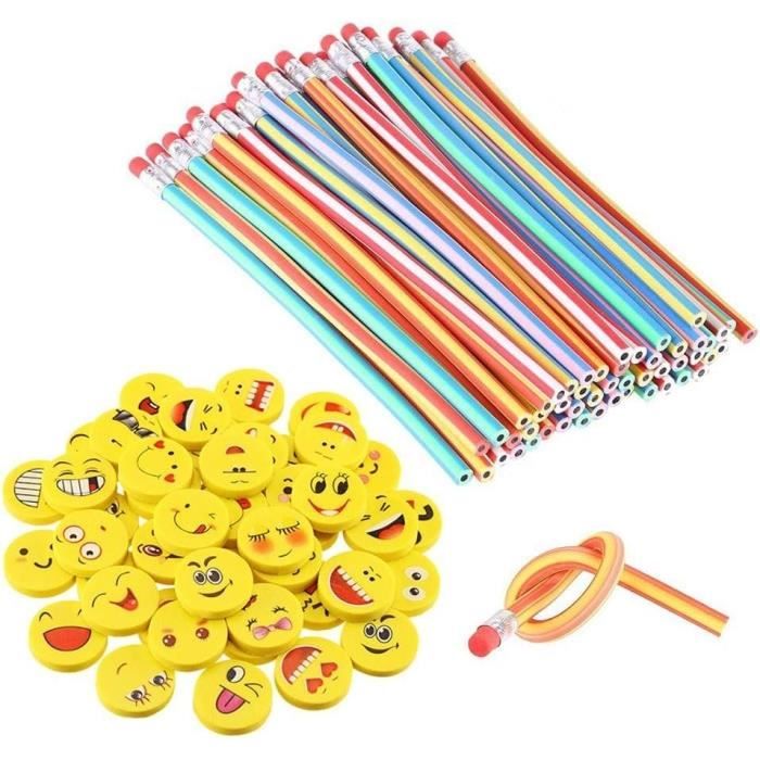 Crayons Flexibles Bendy Crayons Magique Courbe Emoji Smiley Eraser ...