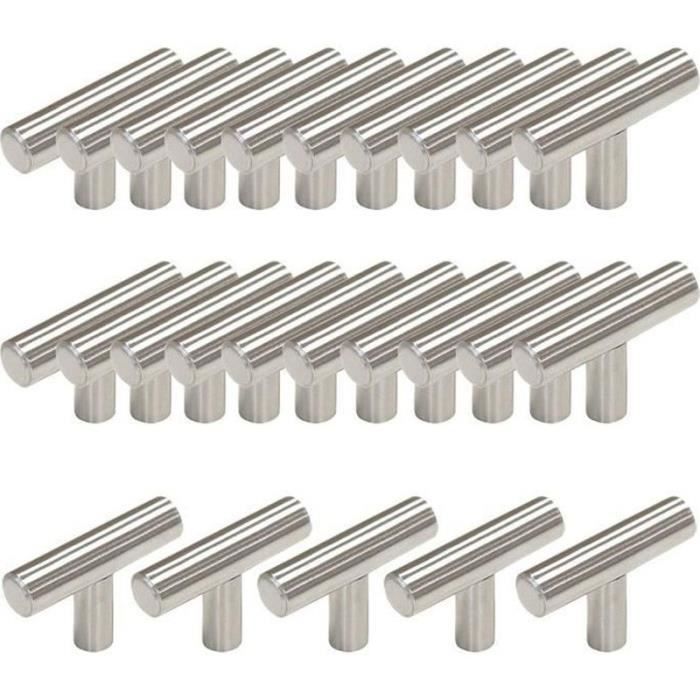 POIGNEE DE MEUBLE - BOUTON DE MEUBLE 25 simple trou Longueur 50 mm en ...