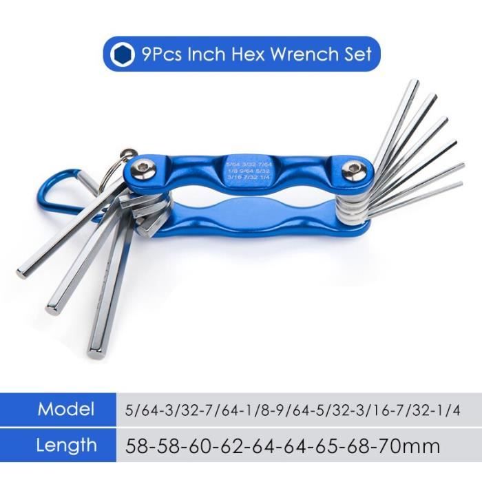 Outil a main,QUK – jeu de clés portables, clé Allen pliable, tournevis ...