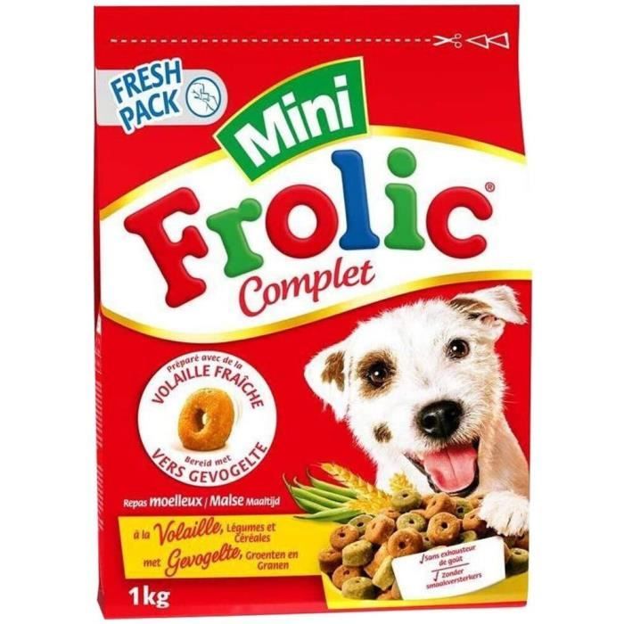 LOT DE 5 - FROLIC - Complet Croquettes pour chien Mini à la volaille ...