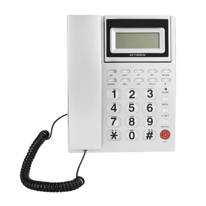GOTOTOP Téléphone de l'hôtel Téléphone de Bureau Argent Téléphone Fixe d'Affaires Filaire ...