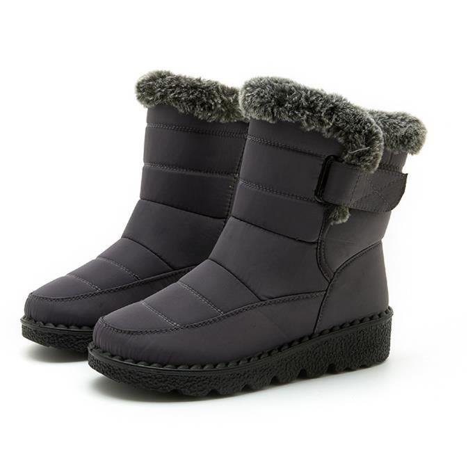 Bottes Femme Hiver Chaussures Coton Léger Bottines Fourrée Chaude ...