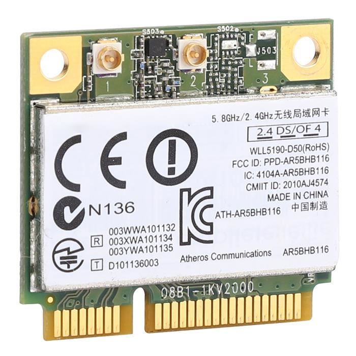Pwshymi - Carte sans fil AR5BHB116 double bande 2.4G + 5G AR9382 300M ...