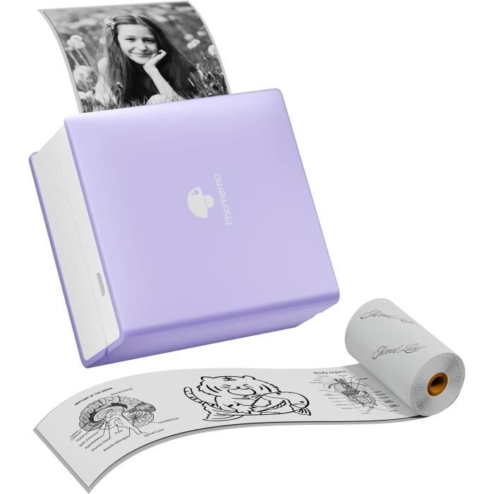 M02 Mini Imprimante Portable Imprimante Photo Thermique Bluetooth Avec ...