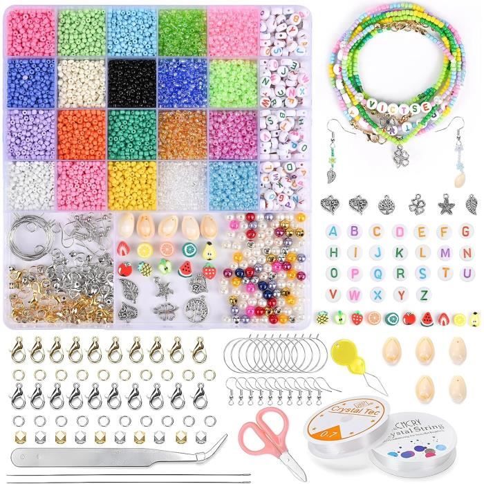 Victse Perles pour Bracelet, 20 Couleurs 9200+ Pièce 3mm Perles pour ...