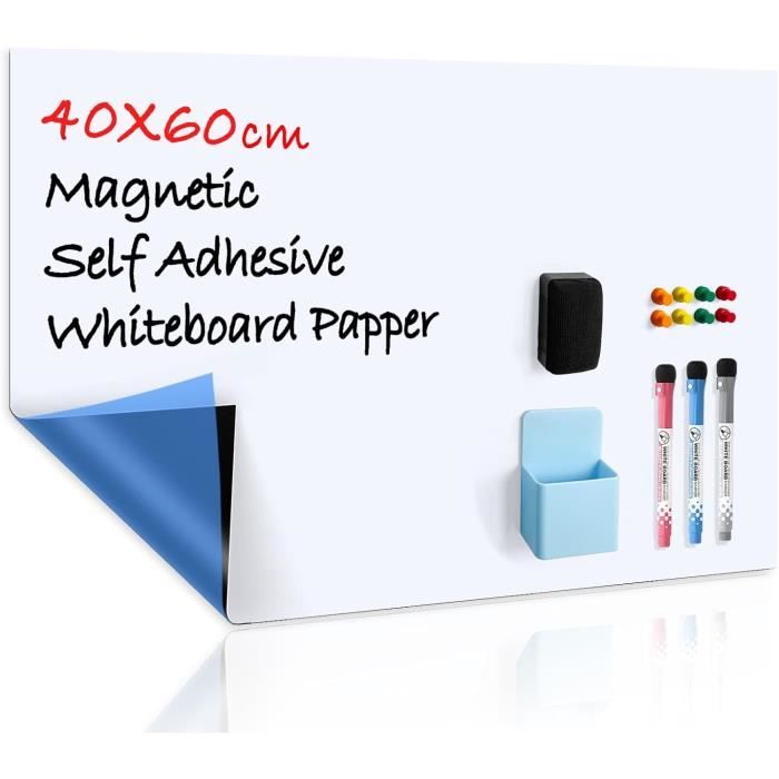 Tableau Blanc Mural, Tableau Magnétique Adhésif Effaçable À Sec, Grand ...