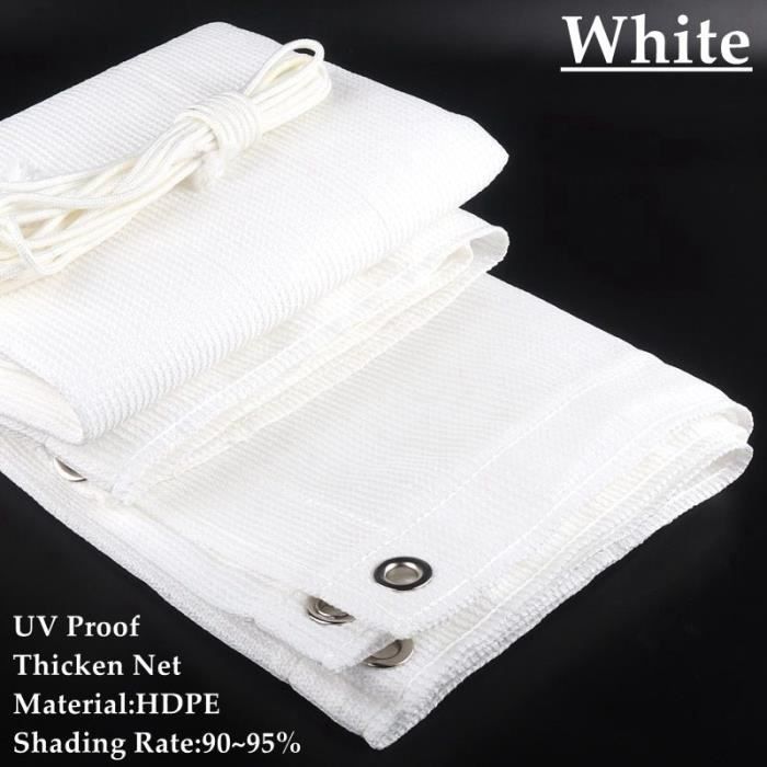 VOILE D'OMBRAGE,White-2mx2m--Filet pare soleil en tissu HDPE épais personnalisable Anti UV ...