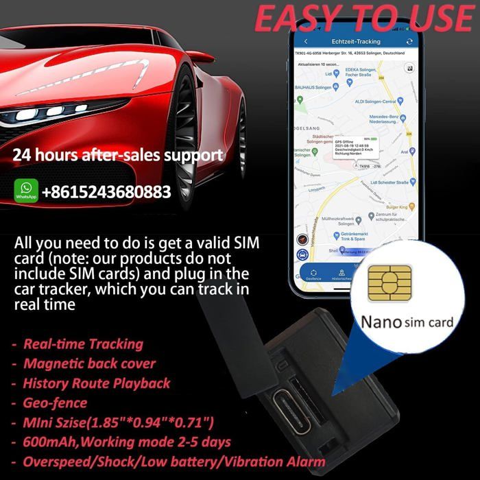 Traceur Gps Mini Tracker Enfant Aimants Intégrés App Sans Abonnement ...