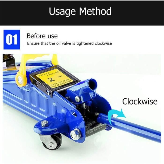 Crics hydrauliques de 2 tonnes, crics pour roues de voitures, levage de 135-320mm crics ...